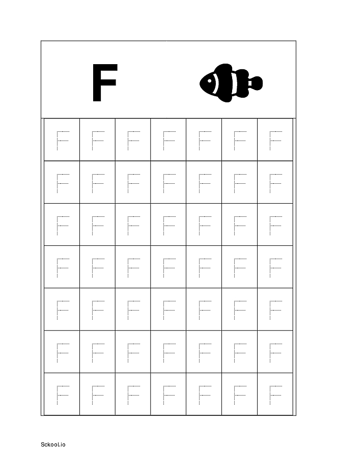 Upper Case Letter/ Capital Letter F Tracing. Free Printable Capital ...