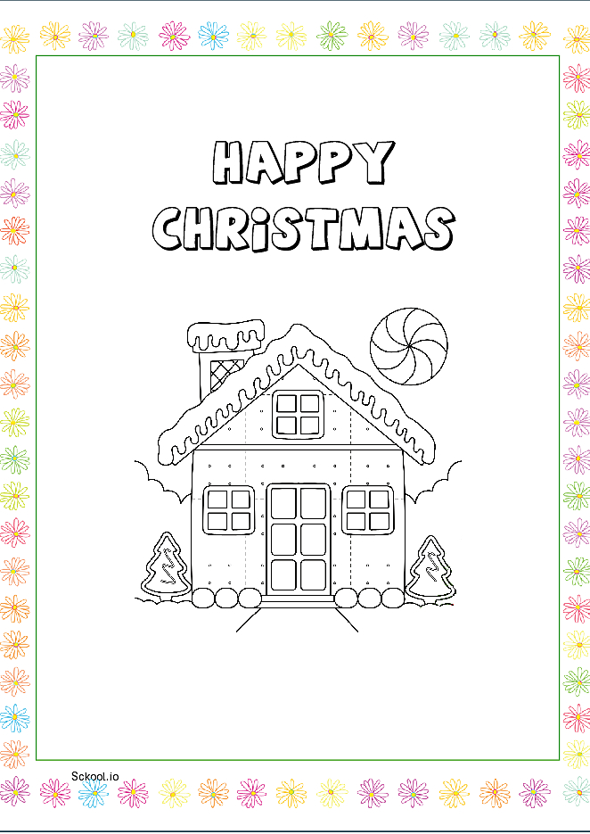 Happy Christmas Coloring Page