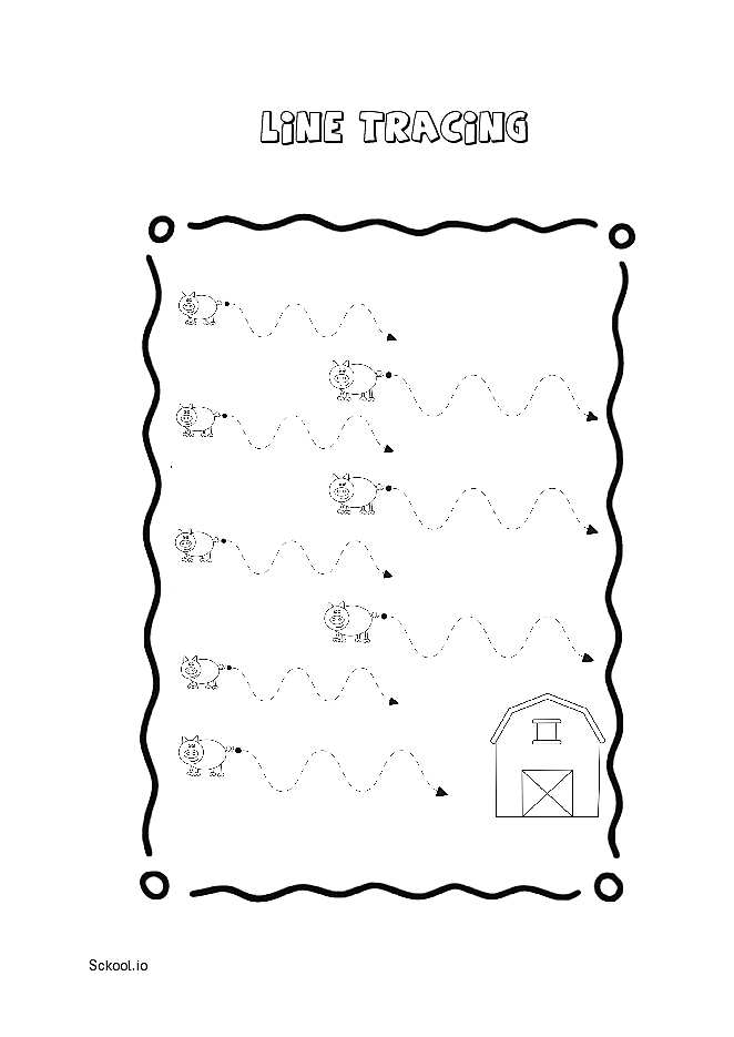 Free Printable Line Tracing Worksheets 34 For Kids Nursery/Kindergarten ...