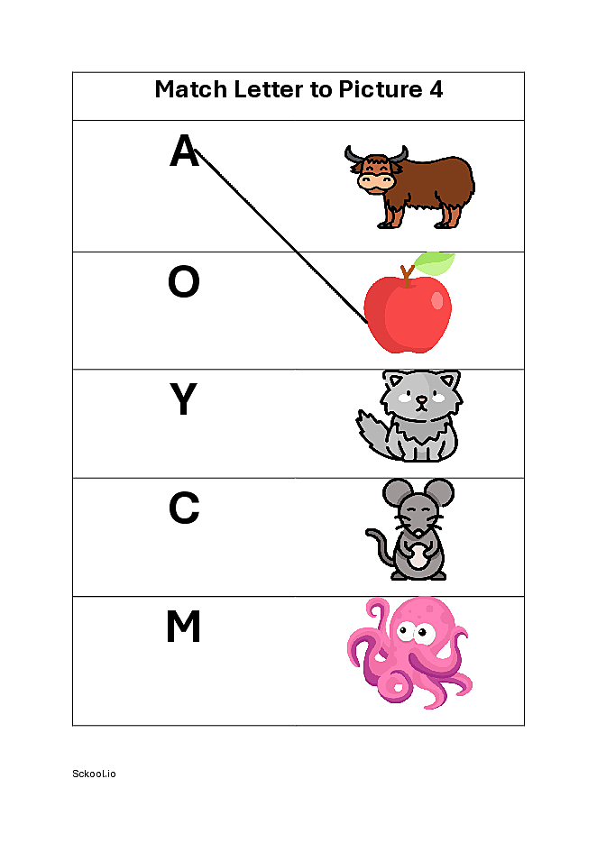 Match Letter to Picture Worksheet 4 Montessori Worksheet Classroom ...