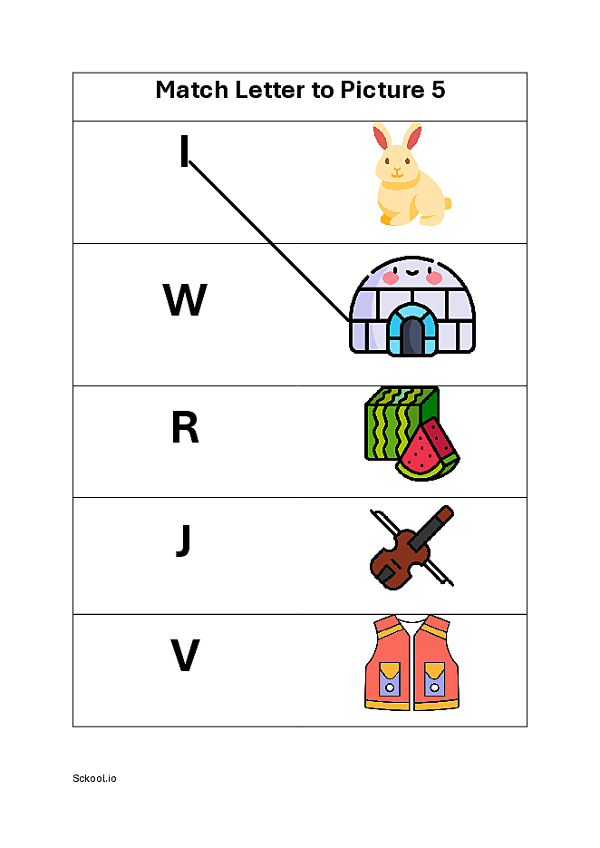 Match Letter to Picture Worksheet 5 Montessori Worksheet Classroom ...