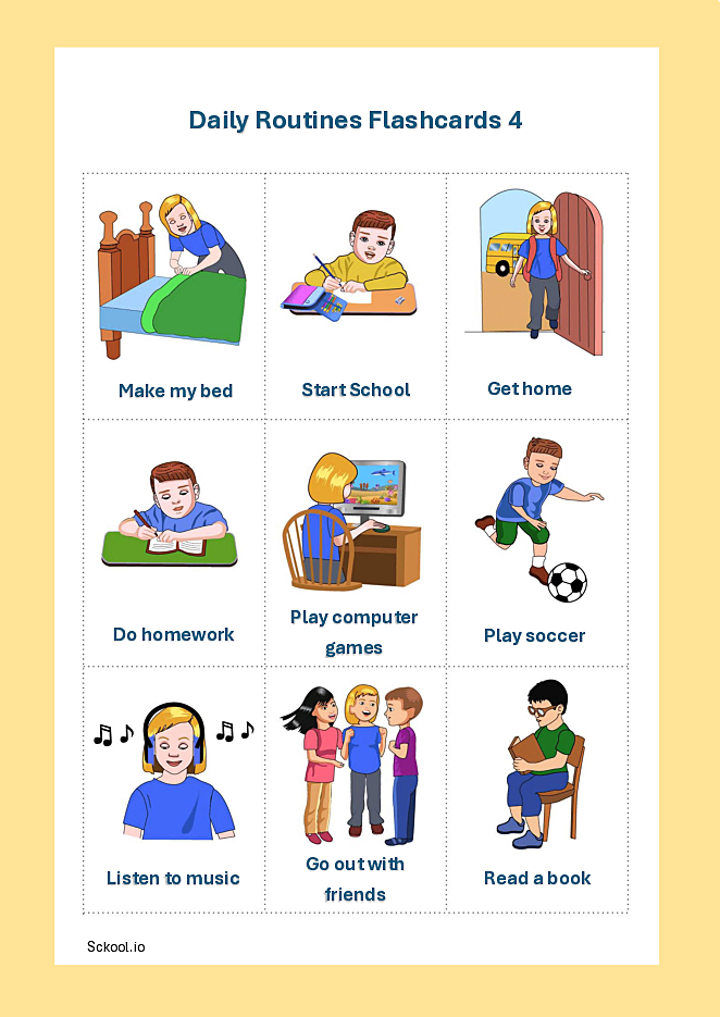 Daily Routines Flashcards 4 Montessori Posters Classroom Decor Digital ...