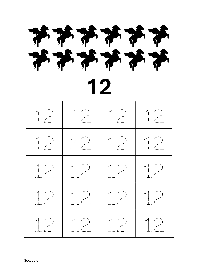 Number 12 Tracing Worksheets For Kindergarten/Preschool- 20 Tracing ... Number 12 Tracing Worksheets For Kindergarten/Preschool- 20 Tracing ...